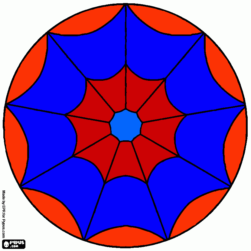 mandala de arañ para colorear, mandala de arañ para imprimir