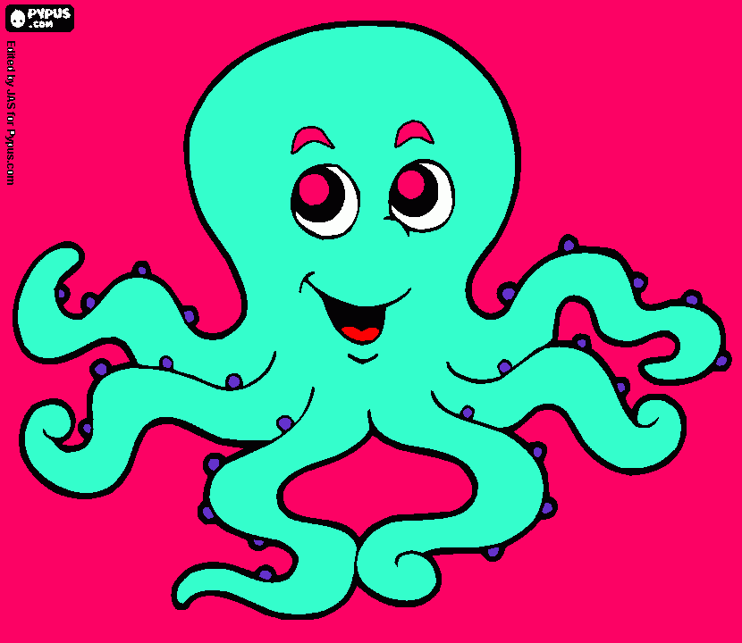 Un pulpito cari para colorear, Un pulpito cari para imprimir